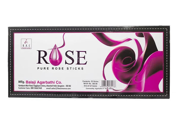 Balaji Rose - Pure Rose Sticks - 25 Incense Sticks – JB Mart India